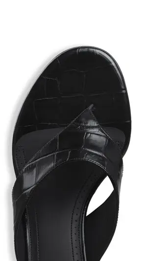 Alaïa Mules Tong In Crocodile Embossed Calfskin