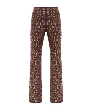 Oseree Printed Trousers - Brown