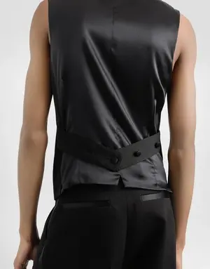 Dolce & Gabbana Satin-lapel Sleeveless Vest