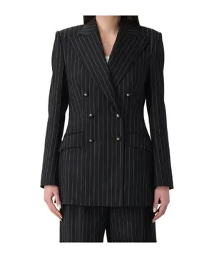 Dolce & Gabbana Striped Double-breasted Jacket - Black