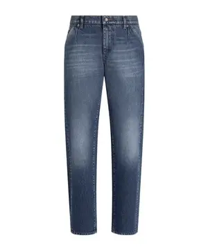Dolce & Gabbana Logo-plaque Jeans - Blue