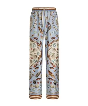 Dolce & Gabbana Shell-print Pajama Trousers - Gray