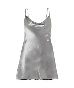 ROTATE BY BIRGER CHRISTENSEN Metallic Lamé Minidress - Gray