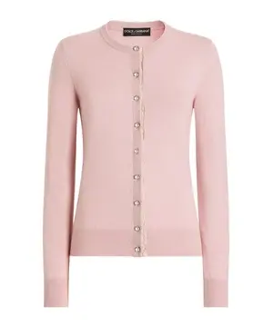 Dolce & Gabbana Dolce Gabbana Embellished Button Cardigan - Pink