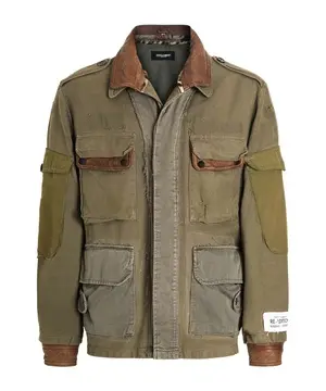 Dolce & Gabbana Multi-pocket Leather-collar Jacket - Green
