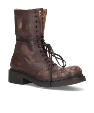 Miu Miu Leather Laced Boots