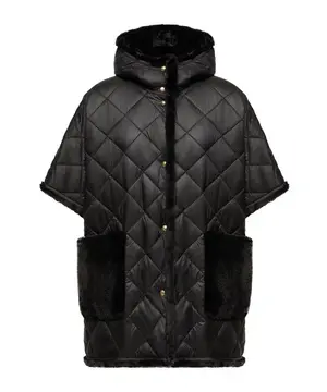 Moncler Reversible Hooded Cape - Black