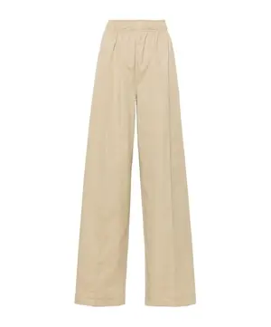 Prada Triangle-logo Plaque Wide-leg Pants - Rope Ash