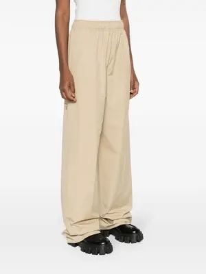 Prada Triangle-logo Plaque Wide-leg Pants