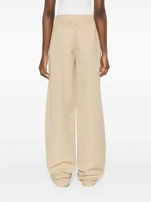 Prada Triangle-logo Plaque Wide-leg Pants