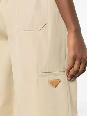 Prada Triangle-logo Plaque Wide-leg Pants