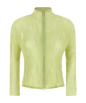 Issey Miyake Chiffon Twist 1 Zip Cardigan - Green
