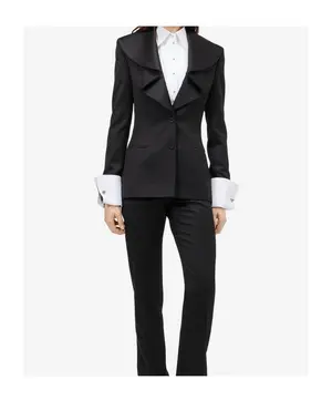 Alexander McQueen Waterfall Collar Single-breasted Jacket