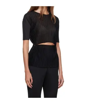 Issey Miyake Sheer Slit Pleats' Top