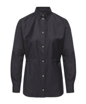 Moncler Drawstring-waist Panelled Shirt - Navy Blue