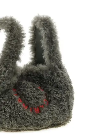 Stella McCartney Shearling Logo Shoulder Bag