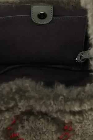 Stella McCartney Shearling Logo Shoulder Bag