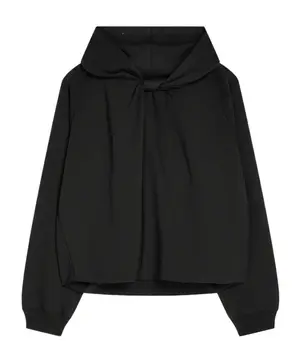 Dries Van Noten Draped Cotton Hoodie - Black