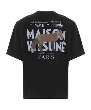 Maison Kitsuné Logo-print Fox-motif T-shirt