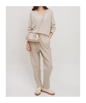 Marella Ribbed V-neck Knit Top