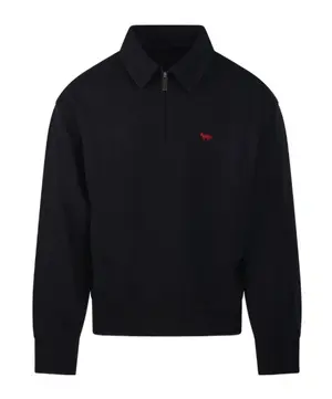 Maison Kitsuné Polo-collar Sweatshirt - Black