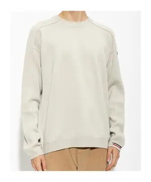 Moncler Logo Wool Sweater - Beige