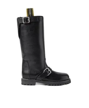 Fendi Commando Leather Boots - Black