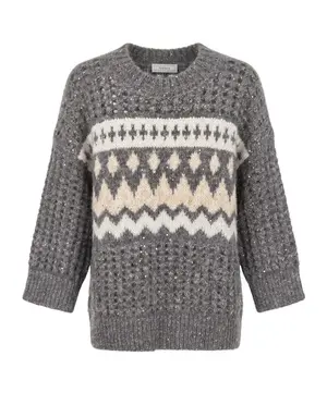 Peserico Crew Neck Sweater - Grey