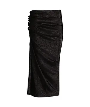 Rabanne Draped Midi Skirt - Black