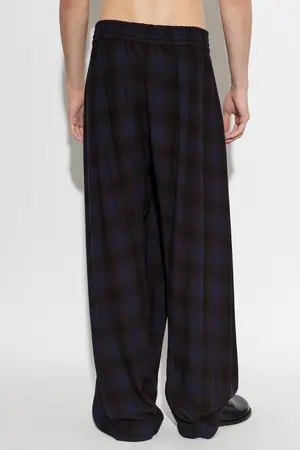 Dries Van Noten Checked Pants - Navy