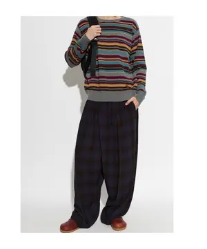Dries Van Noten Checked Pants - Navy