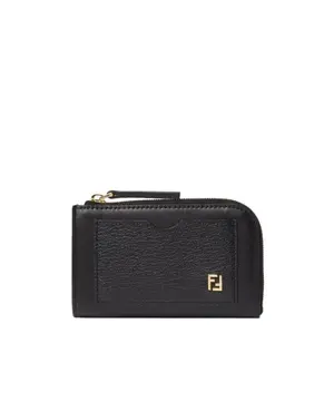 Fendi Ff Card Case Pouch - Black
