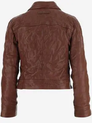 Miu Miu Crinkled Leather Jacket