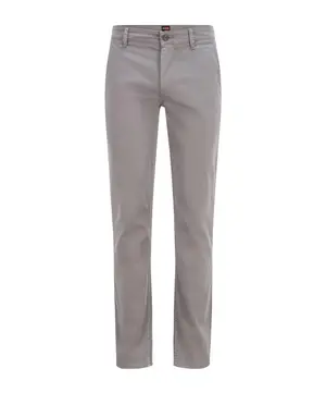 Hugo Boss Grey Slim Cotton Trousers - No
