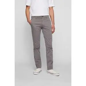 Hugo Boss Grey Slim Cotton Trousers - No
