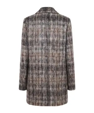 Peserico Check-pattern Double-breasted Coat