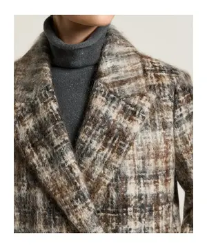 Peserico Check-pattern Double-breasted Coat