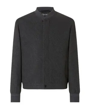 Zegna Dark Grey Multimelange Oasi Cashmere Elements Bomber