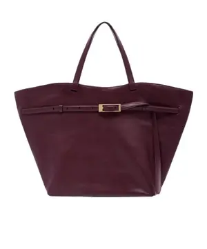 ANINE BING Elly Tote Small-grained Leather Fig