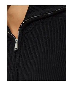 ANINE BING Half-zip High-neck Ribbed Dress