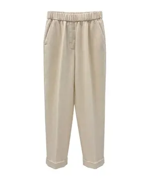 Peserico Casual Trousers With An Elastic Waistband - Beige