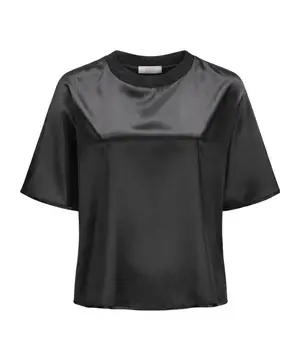 Peserico Satin Short-sleeve T-shirt - Black