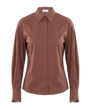 Brunello Cucinelli Form-fitting Sequin Shirt - Brown