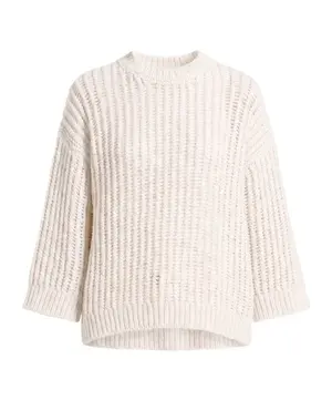 Peserico Long-sleeve Crew-neck Sweater - White