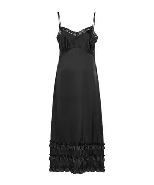 Simone Rocha Lace-trimmed Ruffle Midi Dress - Black