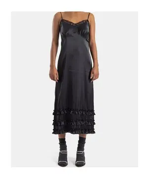 Simone Rocha Lace-trimmed Ruffle Midi Dress