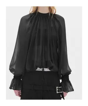 ANN DEMEULEMEESTER Celin Baloon Top With Drawstrings