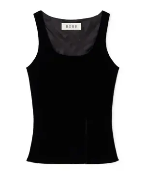 RÓHE Silk Velvet Top - Black