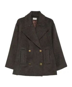 P.a.r.o.s.h Notch-lapel Double-breasted Coat - Dark Brown