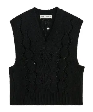 Our Legacy Cable Michigan Knit Vest - Black